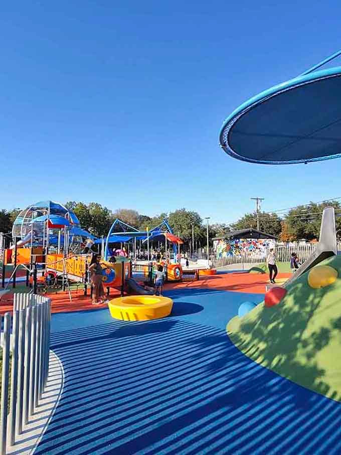 Modern play structures in brilliant colors prove that playgrounds have evolved light-years beyond rusty metal and splinters galore.