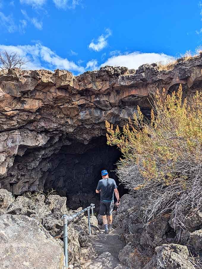 One small step for man, one giant leap into an ancient volcanic tube that'll blow your mind.