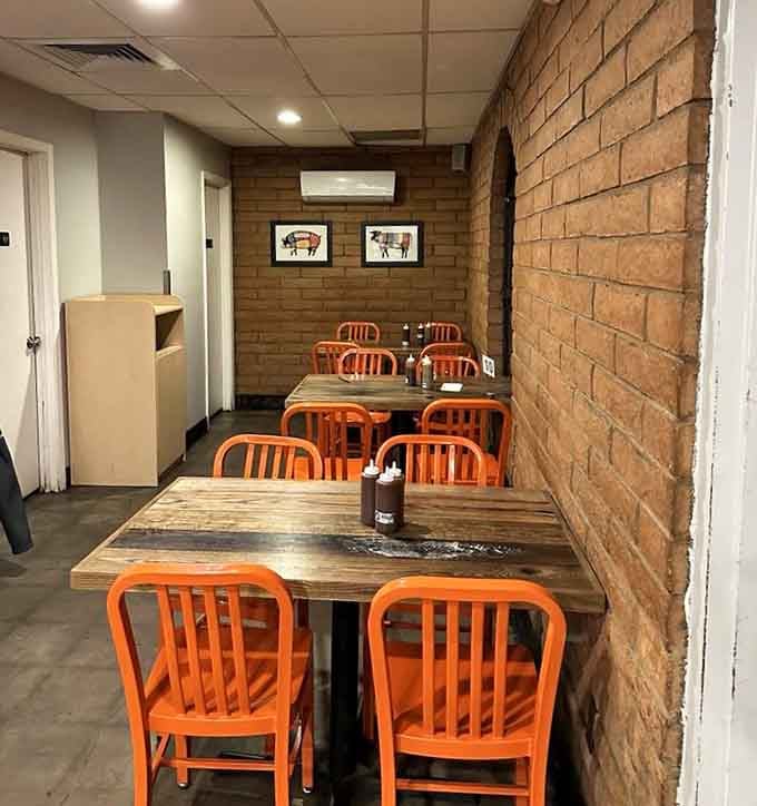 The straightforward dining room with butcher block tables lets the food remain the undisputed star attraction here.