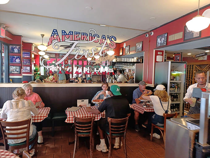 The "America's First" sign isn't just decoration &ndash; it's a statement of fact and a badge of honor.