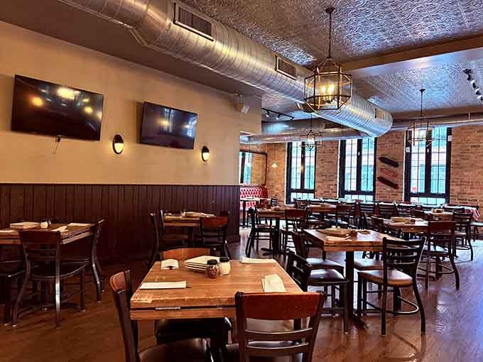 Exposed brick and comfortable seating where pizza dreams come true every single night.