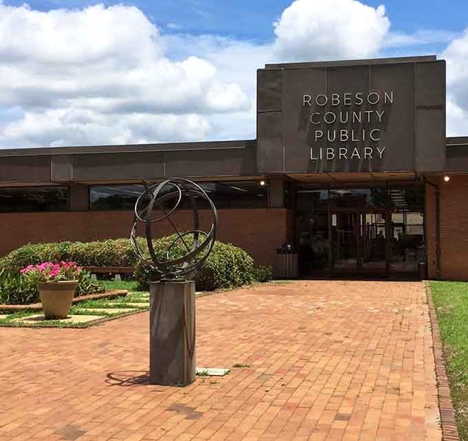 The Robeson County Public Library welcomes readers with modern design and that timeless promise of endless stories within.