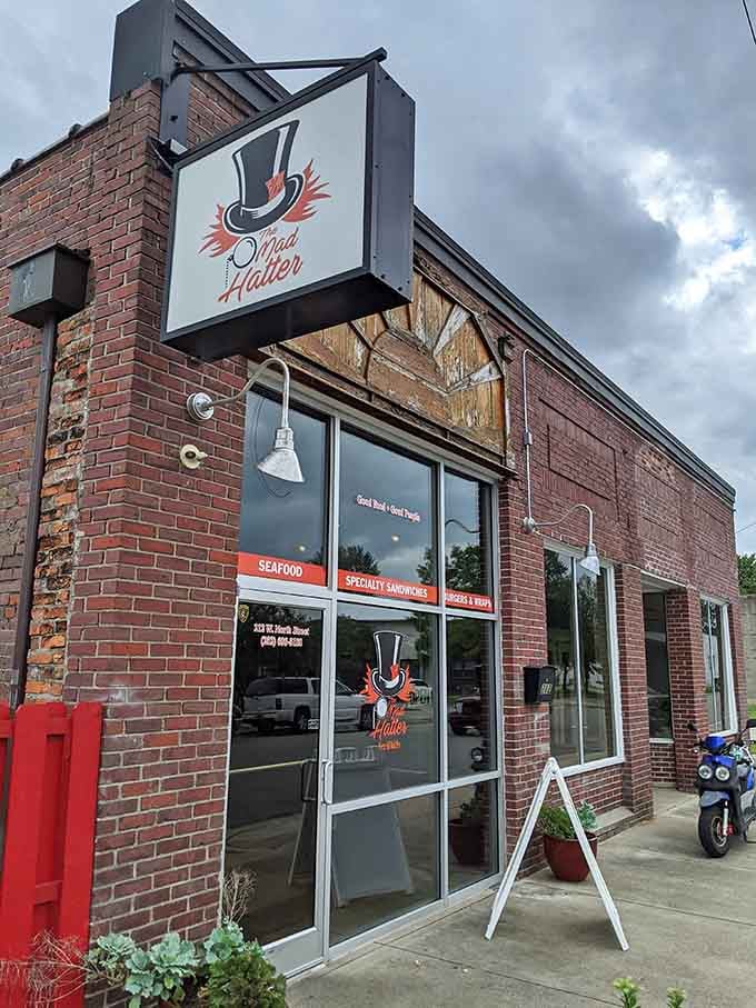 Mad Hatter brings seafood and specialty sandwiches to downtown in a brick building that's seen better days but better food.