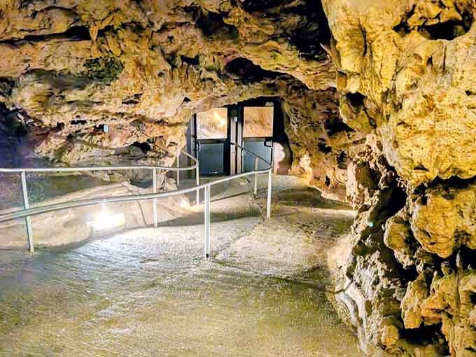 That walkway leads deeper into the earth where everyday concerns can't follow, just geological wonders and cool air.