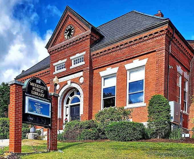 Meredith's Public Library combines Victorian architectural gravitas with the promise of literary adventures waiting inside.
