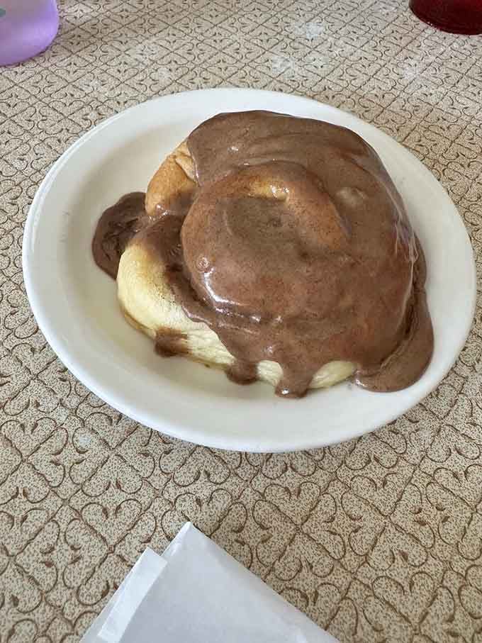 That cinnamon roll could double as a throw pillow, if throw pillows were covered in glaze and happiness.