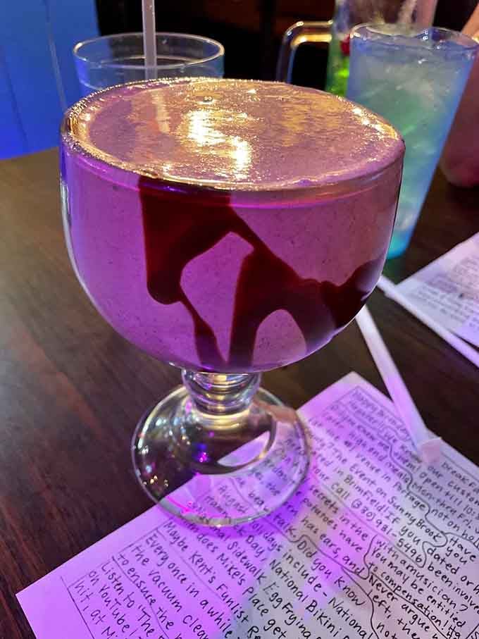 This purple Mudslide looks like it belongs in a disco, and honestly, that's exactly where you'll feel after drinking it.