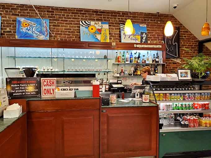 The counter where magic happens, staffed by people who've filled more cannoli than you've had hot dinners.