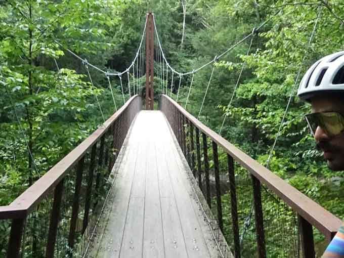 This suspension bridge adds a little adventure to your hike without requiring any actual mountaineering skills.