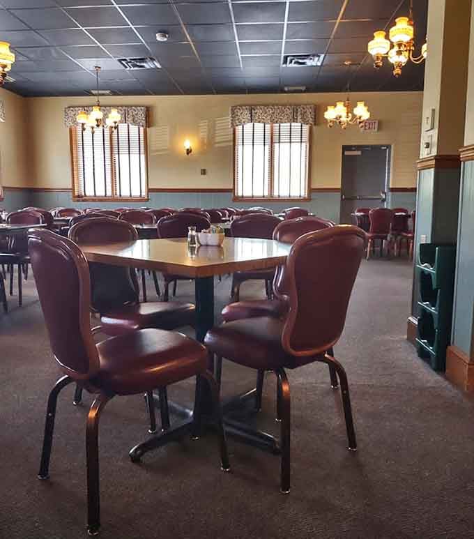 Multiple dining areas mean you'll always find a comfortable spot, whether you're solo or leading a family parade.