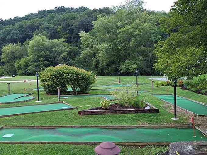 Mini golf provides family fun because even art colonies need a little playful competition now and then.