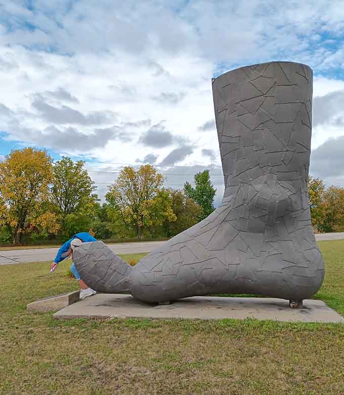 This giant boot sculpture gives new meaning to putting your best foot forward on your Minnesota road trip adventures.
