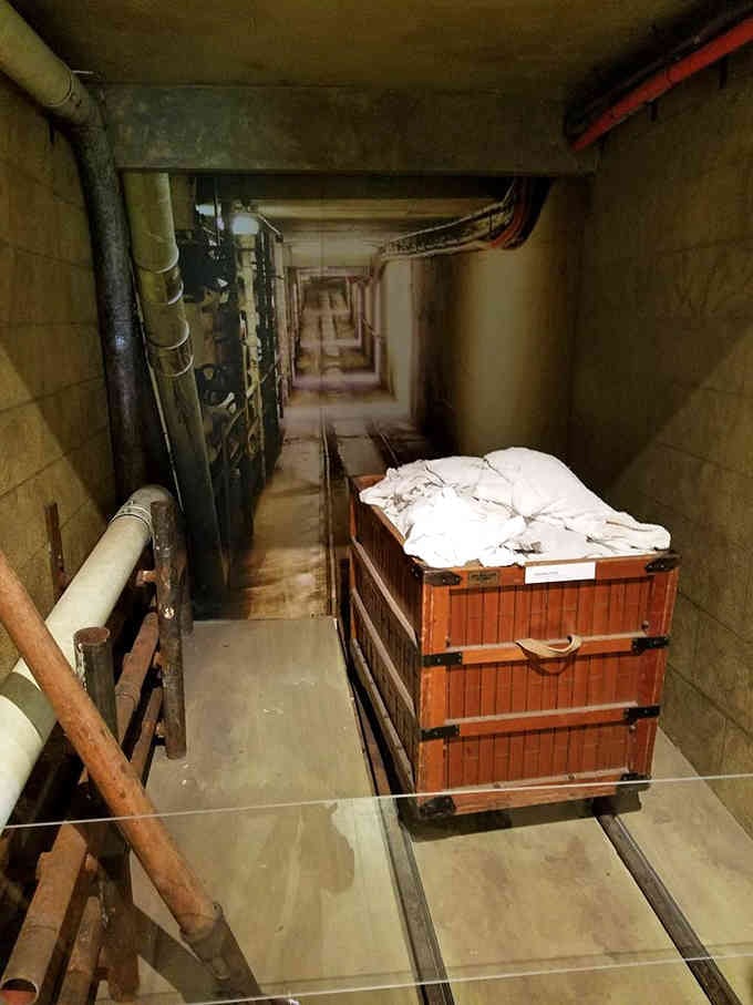 Walking through tunnel recreations, you feel the isolation patients experienced moving between buildings in this underground network.