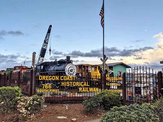 The Oregon Coast Historical Railway preserves the machinery that built this region, rust and all, authentically weathered by time.