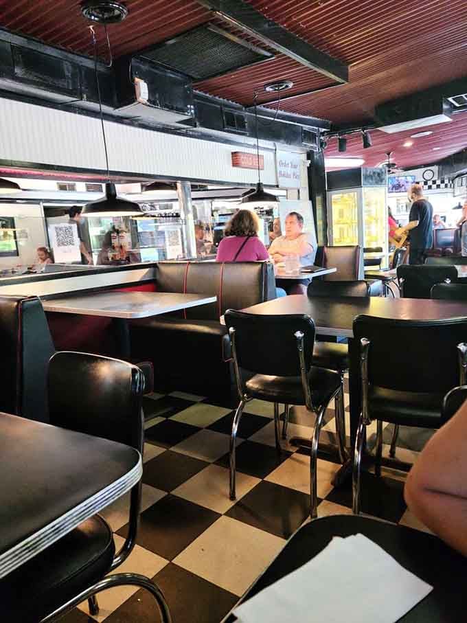 The dining room buzzes with happy customers who've discovered that retro atmosphere pairs perfectly with great food service.