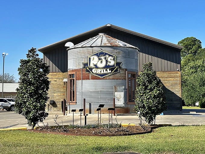 PJ's Grill transforms industrial materials into rustic charm, where affordable meals come with a side of architectural conversation starters.