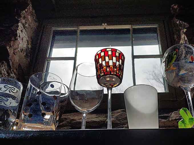 Glassware catching the light like a toast to second chances, proving fancy stemware doesn't require fancy prices.