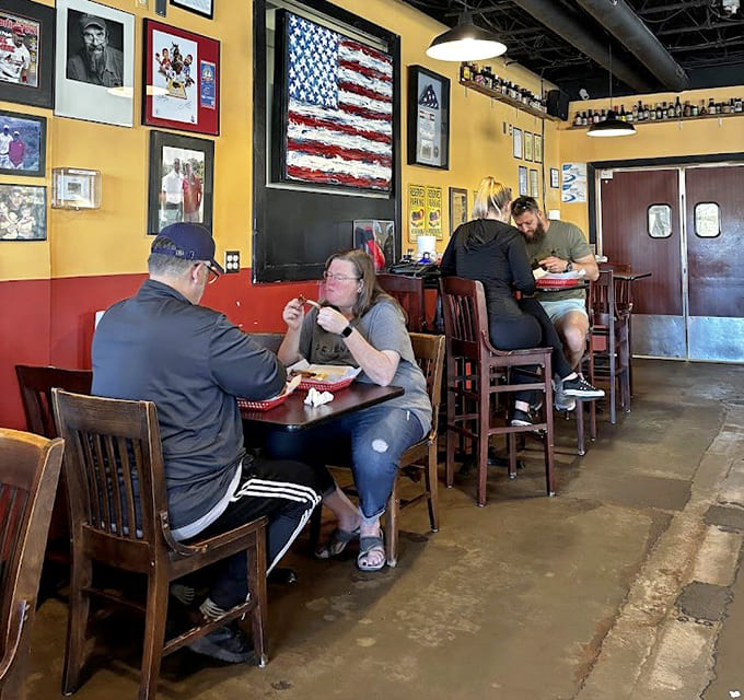 The satisfied faces of diners mid-meal tell you everything you need to know about what's happening here.