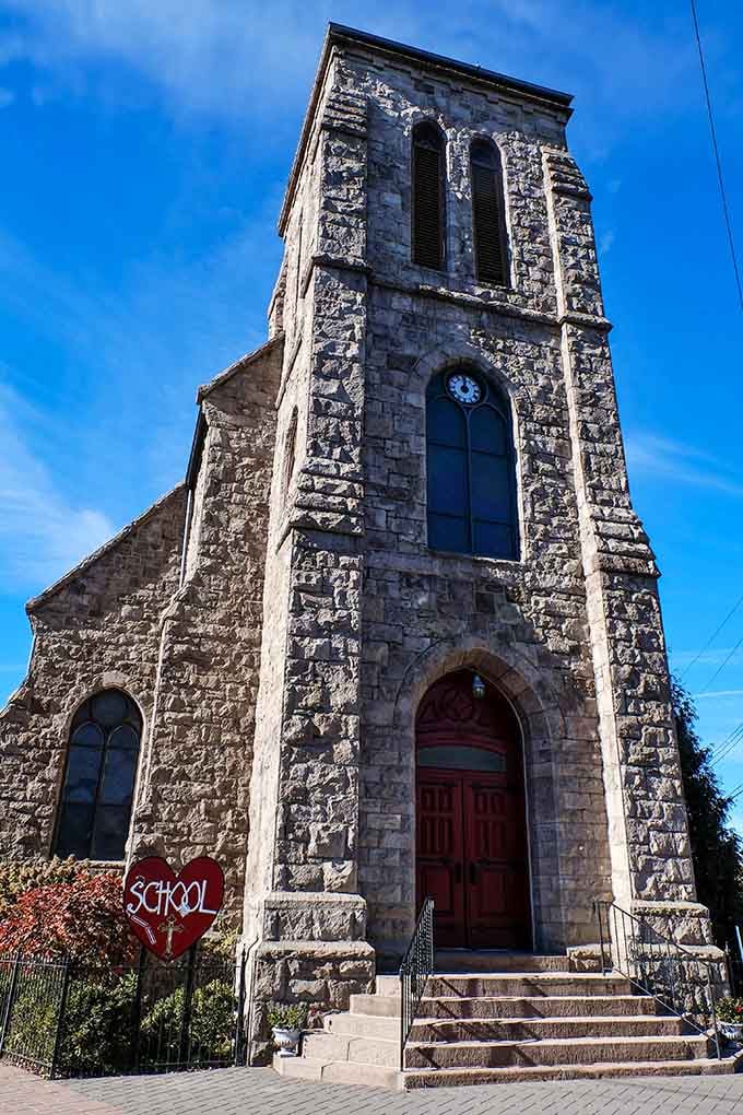 Sacred Heart Church stands as both architectural landmark and community cornerstone, where many seniors find spiritual and social support networks.