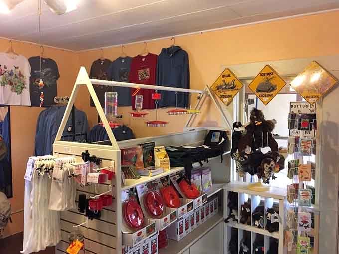 This small gift shop near the site offers souvenirs for visitors who want tangible memories of their ghost town exploration.