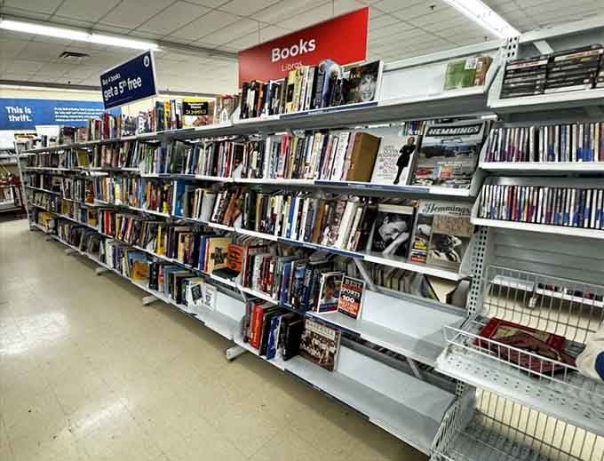 Books stand ready to transport readers anywhere, all for less than a fancy coffee drink.