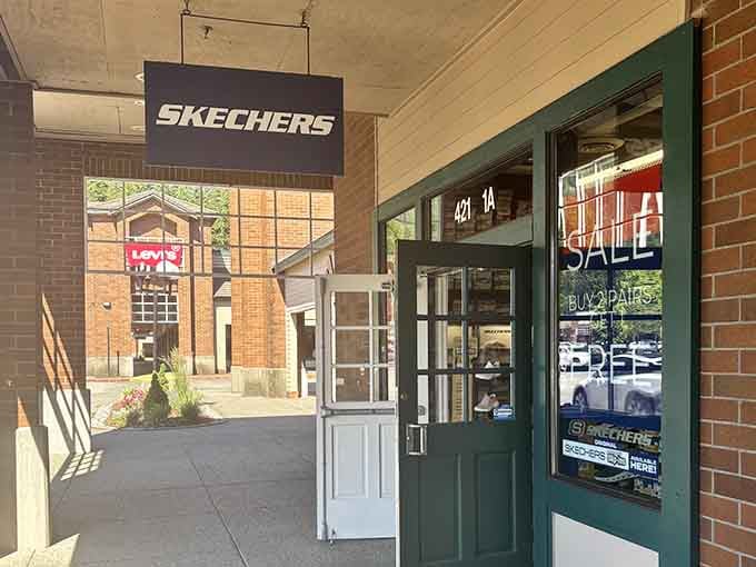 Skechers sits ready with comfort footwear for folks who understand that serious outlet shopping requires serious arch support.