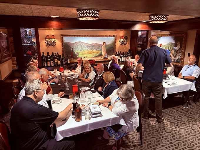 Tables full of happy diners sharing stories and steaks, exactly the kind of scene that's played out here nightly.