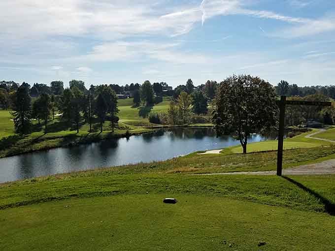 Steubenville Country Club's serene water hazard has swallowed more golf balls than most pros would care to admit. Nature and recreation in perfect, challenging harmony.