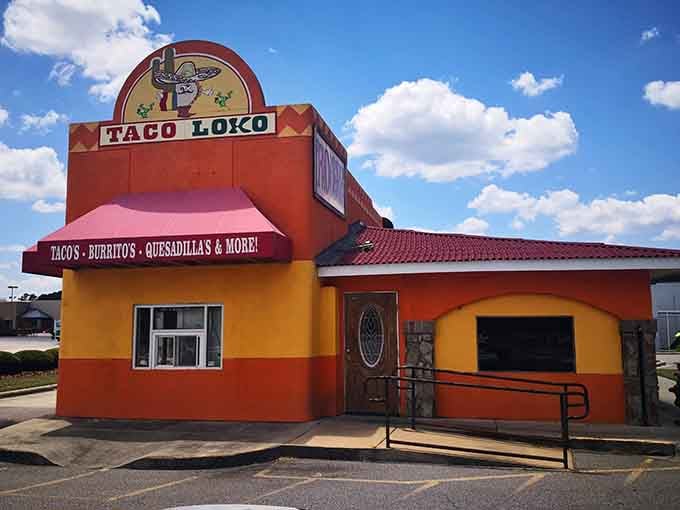 Taco Loko's vibrant exterior promises flavor adventures, because sometimes your taste buds need a vacation from meat-and-three plates.