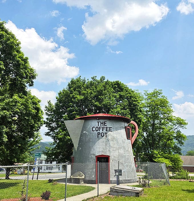 Against blue skies, this silver beauty shines like the world's most optimistic morning cup of joe.