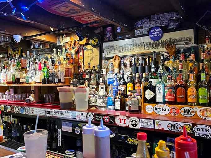 The bar stocks everything you'll need to fortify yourself before the burger battle begins in earnest.