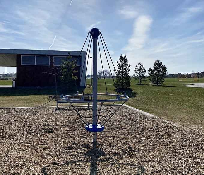 The spinner looks like something from a sci-fi movie, but it's just good old-fashioned dizzy-making fun.