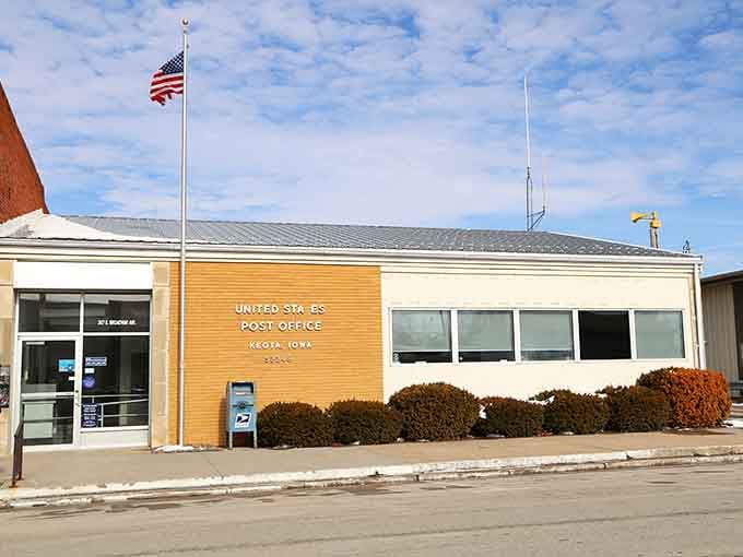 Even Keokuk's post office has that certain Midwestern charm—efficient, unpretentious, and mercifully free of the lines that plague its big-city cousins.