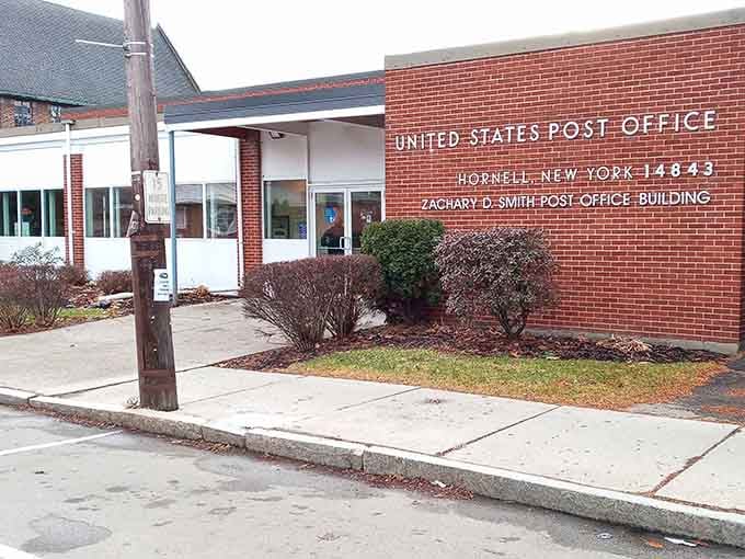 Even the post office maintains its dignity here, serving the community without the usual big-city attitude.