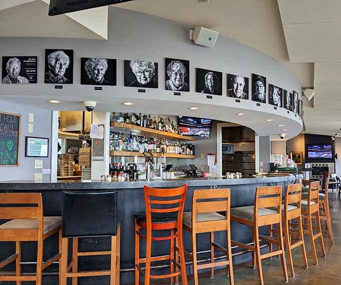 The bar area welcomes you with local spirits and that relaxed island vibe that makes everything taste better.