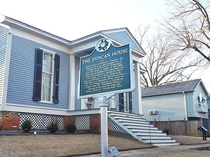 The historic Duncan House stands as a testament to Corinth's architectural heritage. That blue exterior isn't just paint&mdash;it's a century of Mississippi stories.