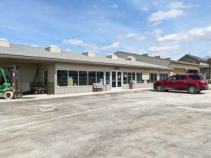 Strip mall practicality meets small-town necessity, where everyone knows exactly what they need and where to find it.