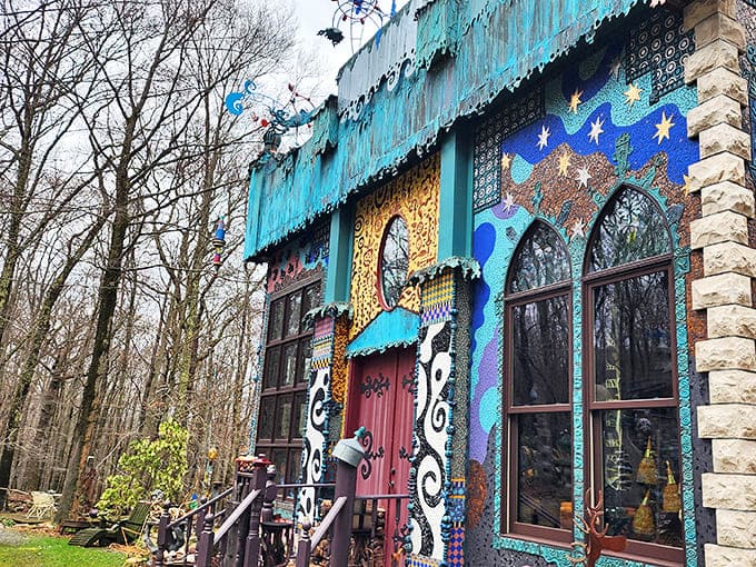 The blue fa&ccedil;ade with its intricate detailing feels like stumbling upon a building that escaped from a fairytale and decided to settle in New Jersey.