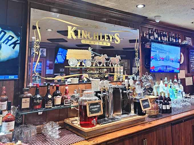The bar at Kinchley's isn't trying to impress with craft cocktails&mdash;it's offering something more valuable: reliability, familiarity, and drinks that actually quench your thirst.