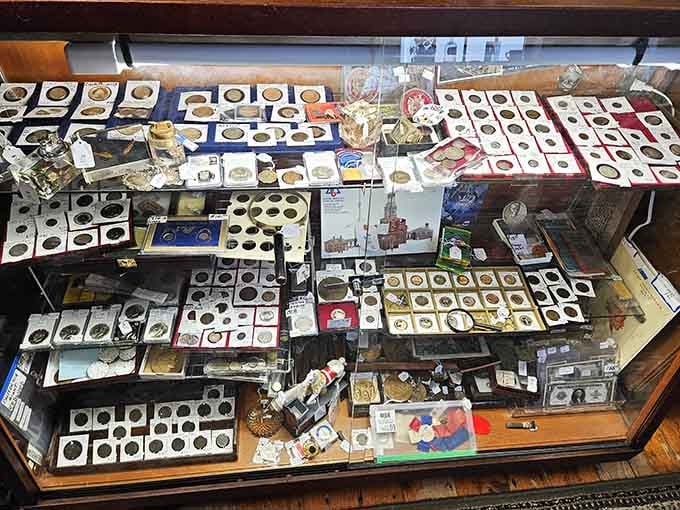 A coin collection that makes you wonder what stories each piece could tell about its travels.