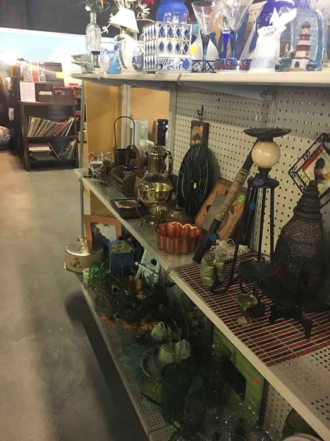 Vintage glassware and brass treasures stand at attention, ready to add character to homes that appreciate objects with stories to tell.