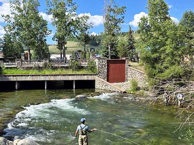 The Blue River runs right through the property, offering fishing opportunities that make "retail therapy" suddenly very literal.