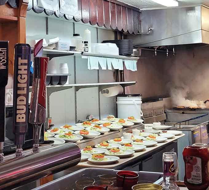 Where the magic happens. No fancy equipment, no pretension&mdash;just decades of burger-making wisdom in action.