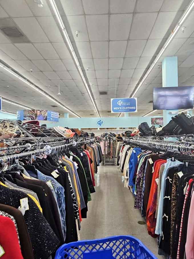 The men's department&mdash;where Hawaiian shirts that survived bachelor parties and business casual refugees find their second calling.