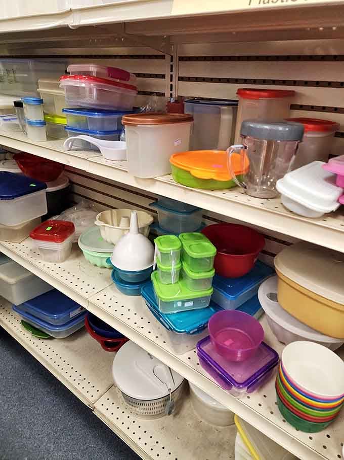 Tupperware heaven&mdash;where missing lids come to reunite with their long-lost containers in plastic matrimony.