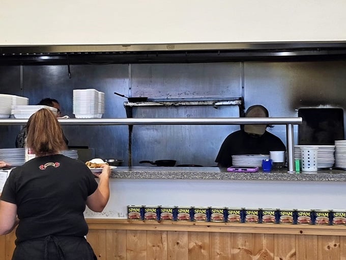 Where breakfast magic happens &ndash; the line between kitchen and dining room is thin, and those cans of Spam aren't just ingredients, they're island currency.