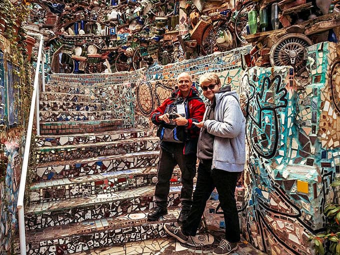 Fellow explorers navigating the mosaic wilderness. Every visitor becomes part of the living artwork, adding their own story to the space.