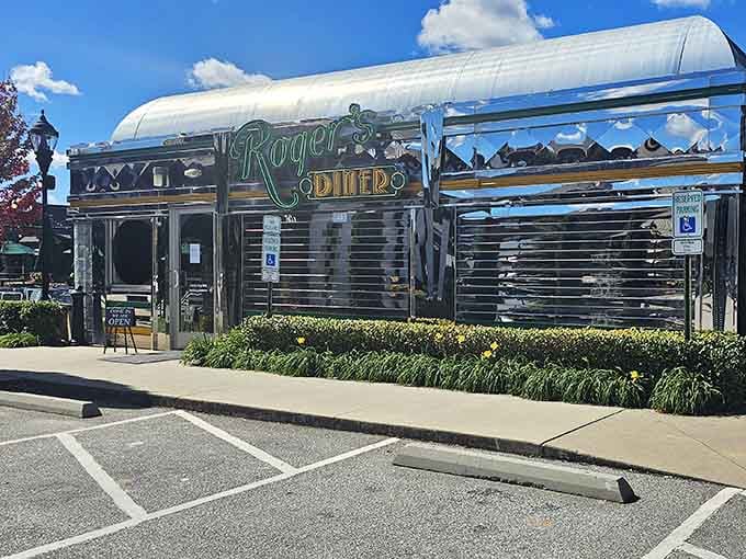 The polished aluminum exterior reflects mountain skies while promising classic diner comfort food that never goes out of style.