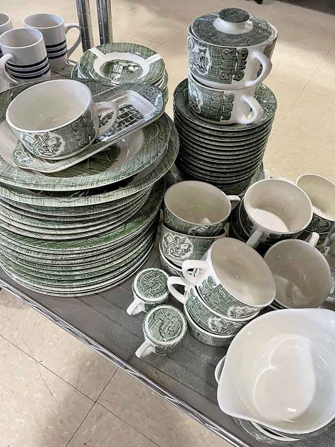 Complete dishware sets wait patiently, ready to host dinner parties you've been promising to throw since last year.
