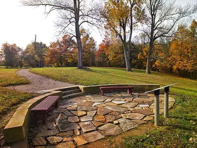 This stone circle marks a special spot on the grounds where history and landscape design meet perfectly.